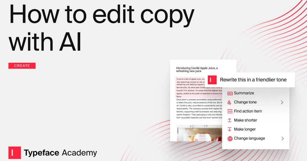 Using AI Copy Editor on Typeface | Typeface Academy