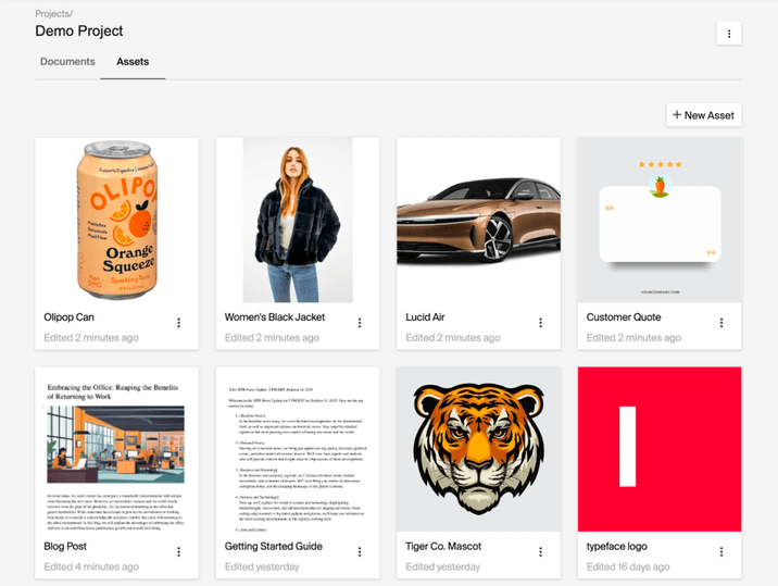 Upload and use brand assets